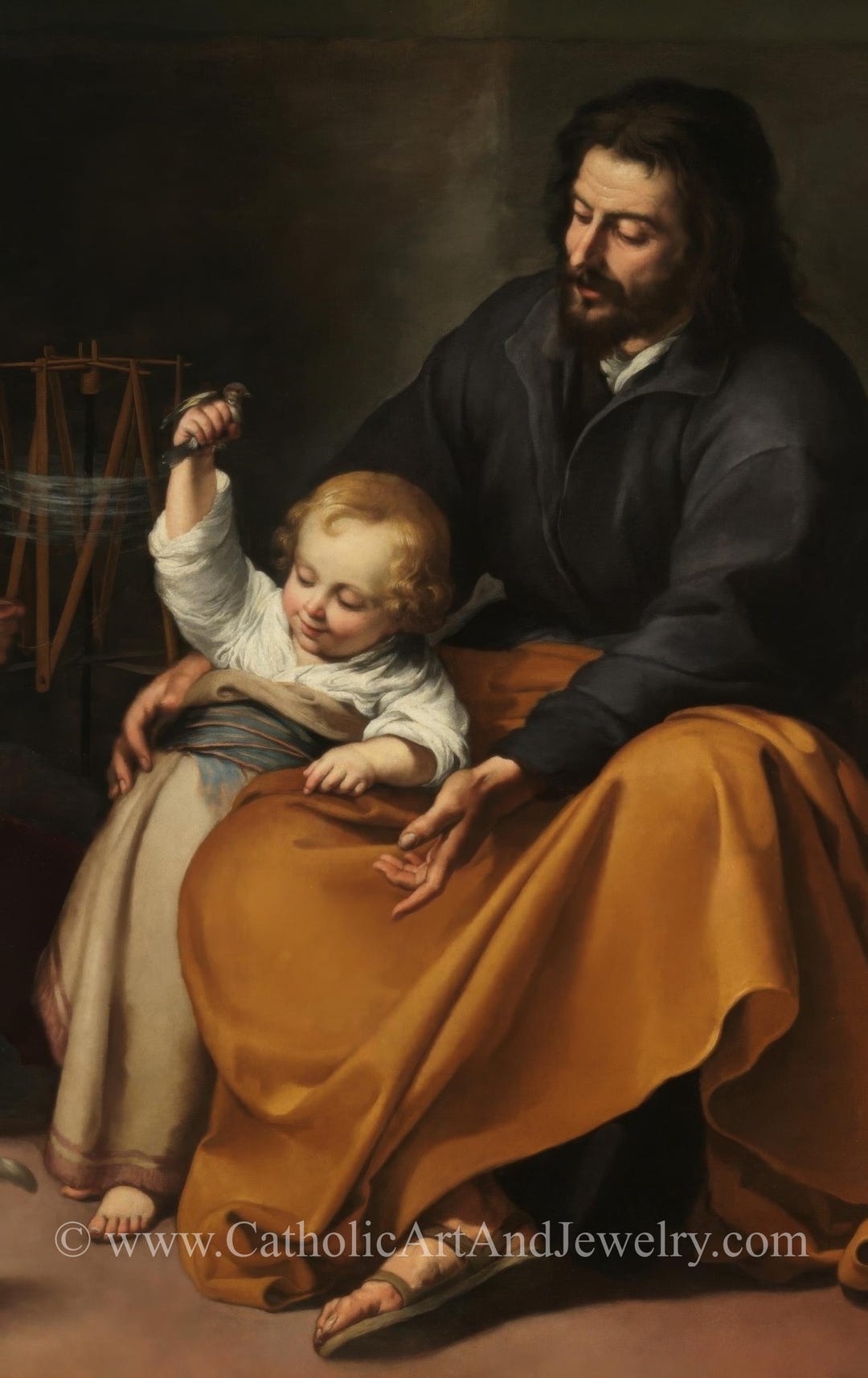 Joseph and Jesus (detail From the Holy Family With a Little Bird by ...