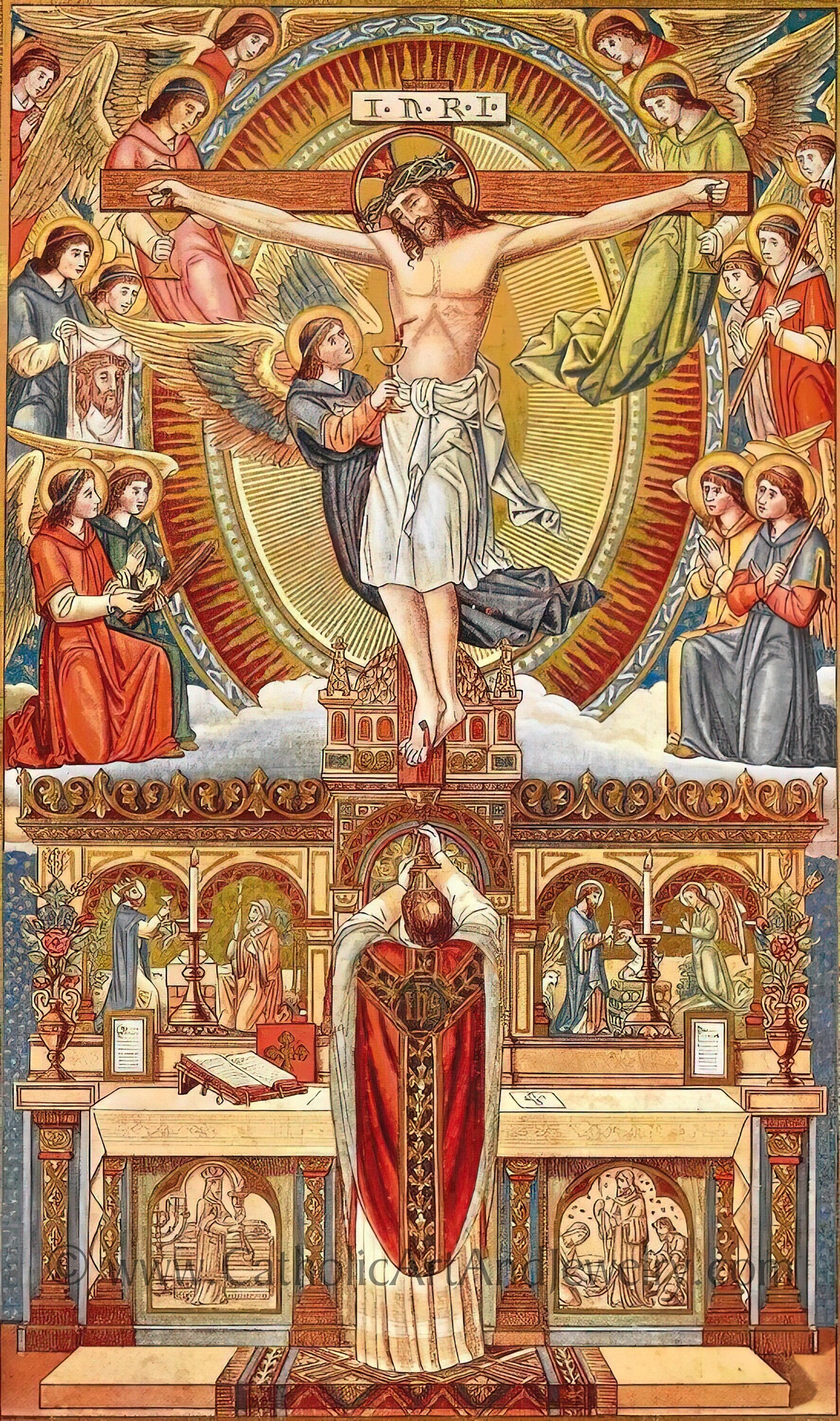 The Holy Mass 4 Sizes Based on a Vintage Holy Card - Etsy UK