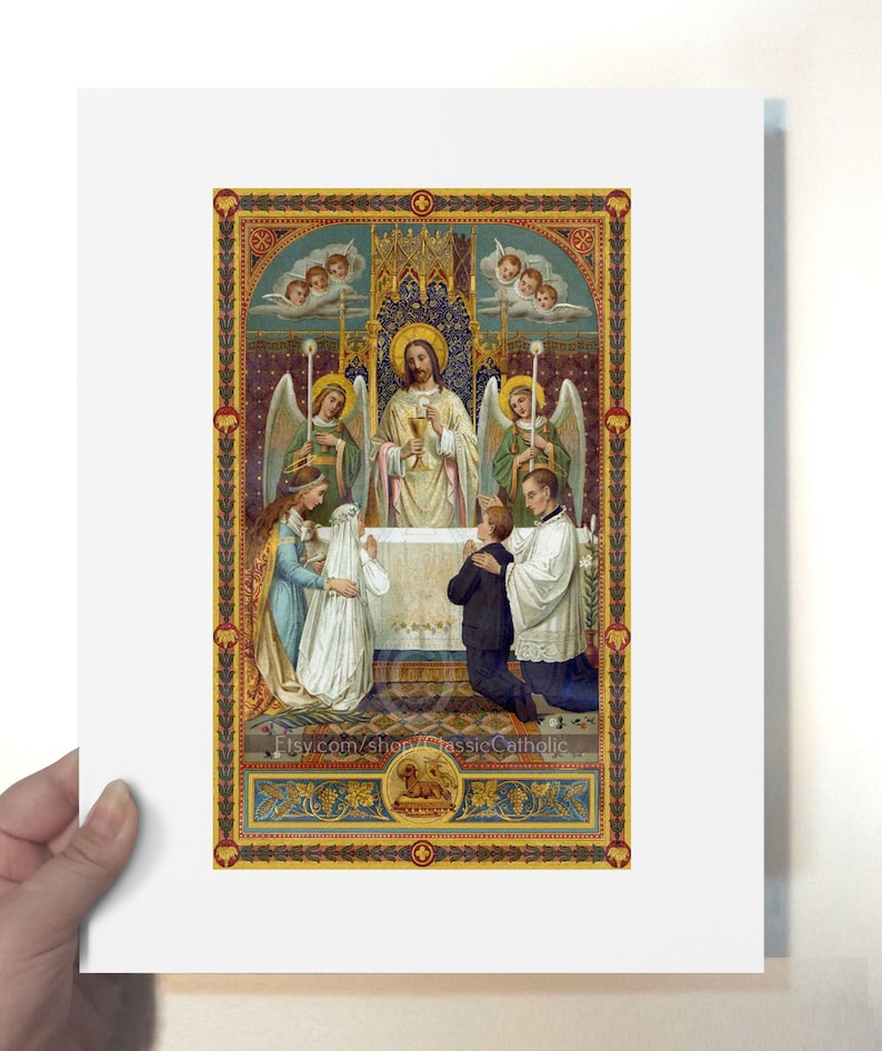 First Communion / Jesus Gives Eucharist Based on Vintage - Etsy