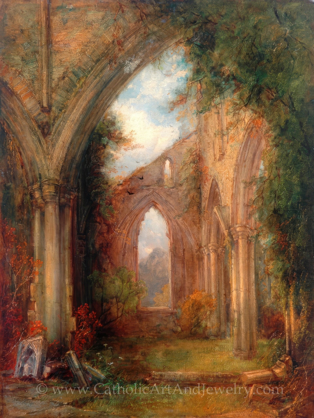 New Part of the Ruins of Tintern Abbey Thomas Cheswick Catholic Art ...
