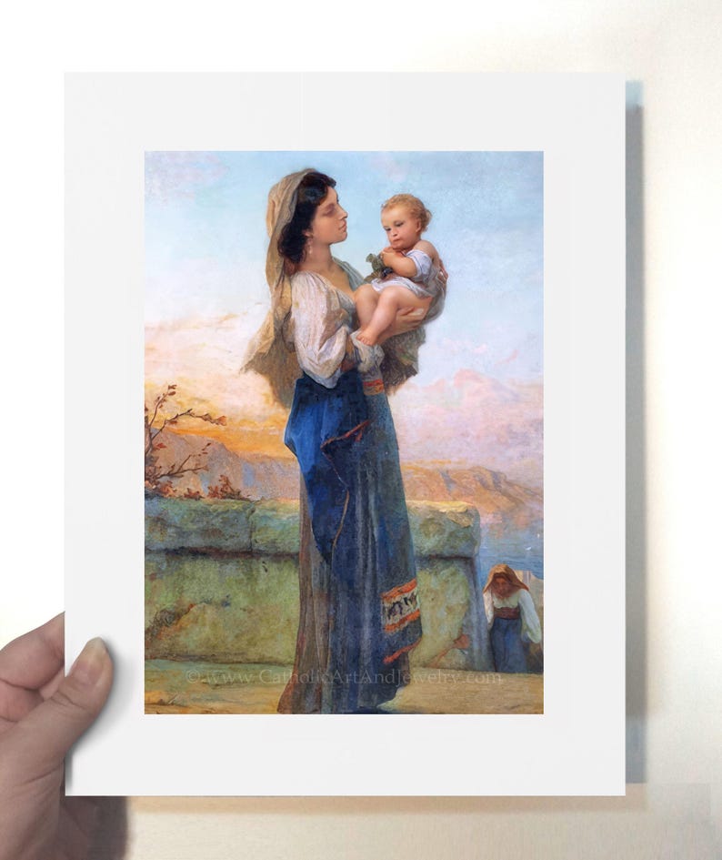 Madonna and Child Print by Adolphe Jourdan - Etsy