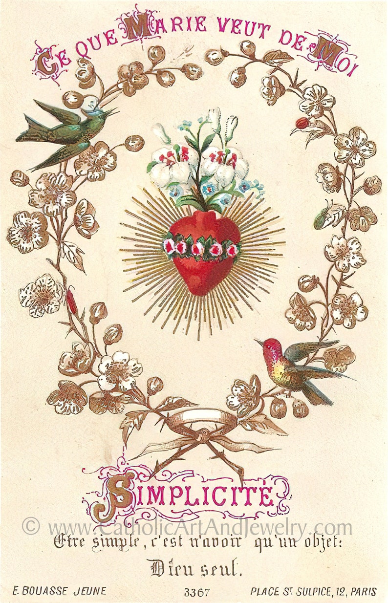 Simplicity Postcard / 4x6 Holy Card – Pack of 3, 10, or 100 – Based on ...