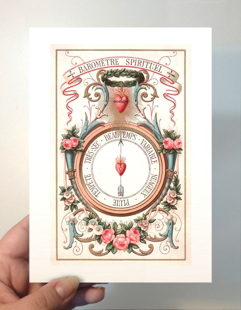Spiritual Barometer – Based on a Vintage French Holy Card – Catholic ...