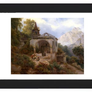 New Chapel in the Alps With Pilgrims Karl Eduard Biermann Catholic Art ...