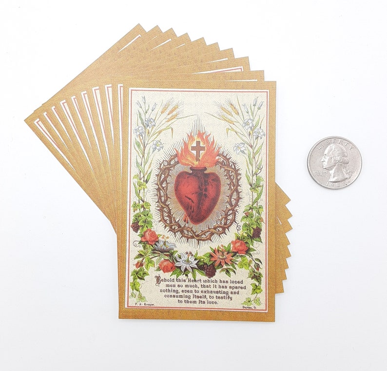 Holy Card Sacred Heart of Jesus Pack of 10/100/1000 | Etsy