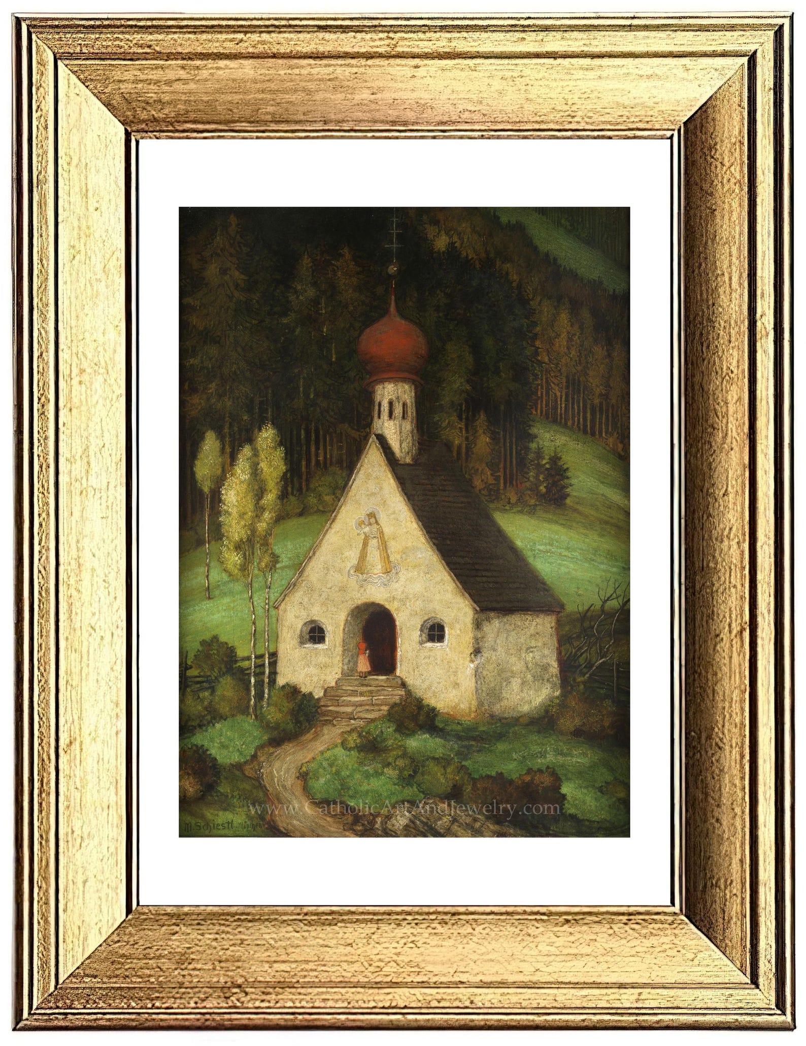 Child Entering the Chapel of Jesus and Mary – Matthäus Schiestl ...