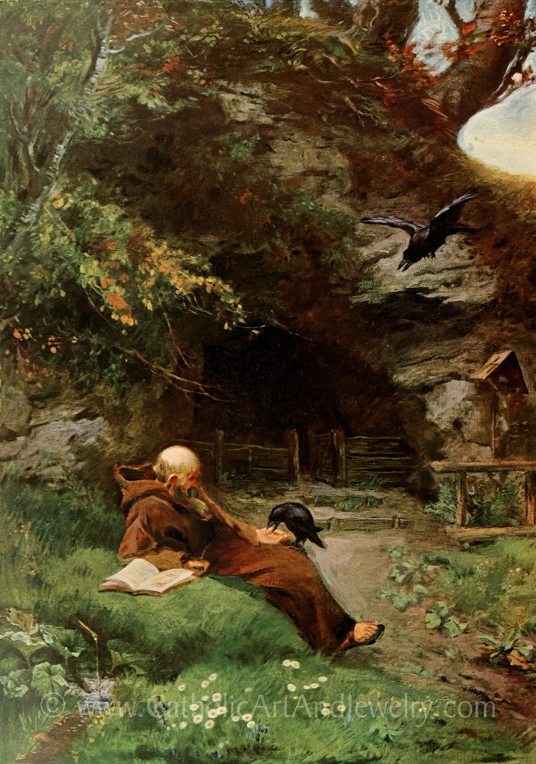 Friar With Crows Beautiful Catholic Art Print Archival Quality - Etsy