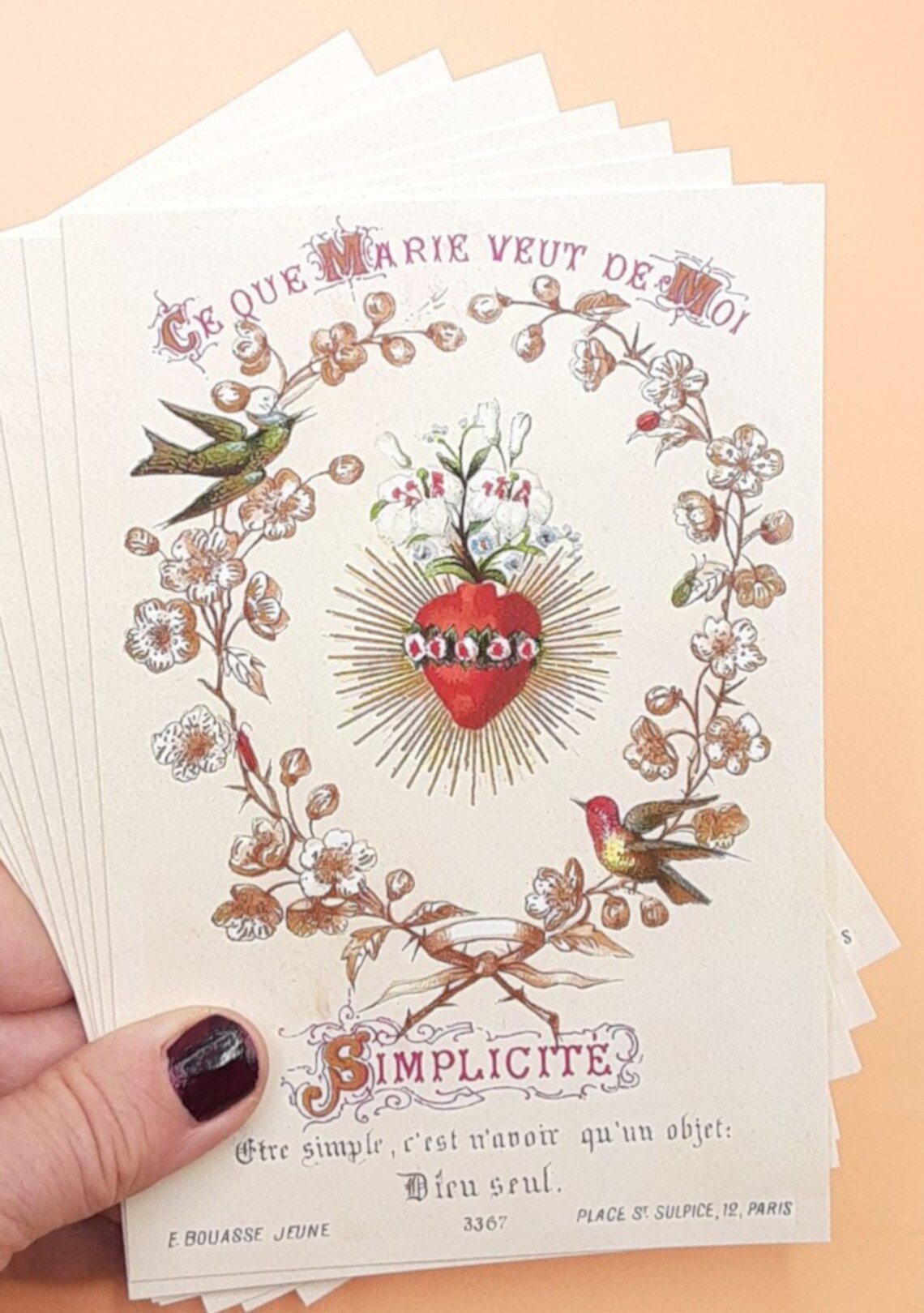 Simplicity Postcard / 4x6 Holy Card – Pack of 3, 10, or 100 – Based on ...