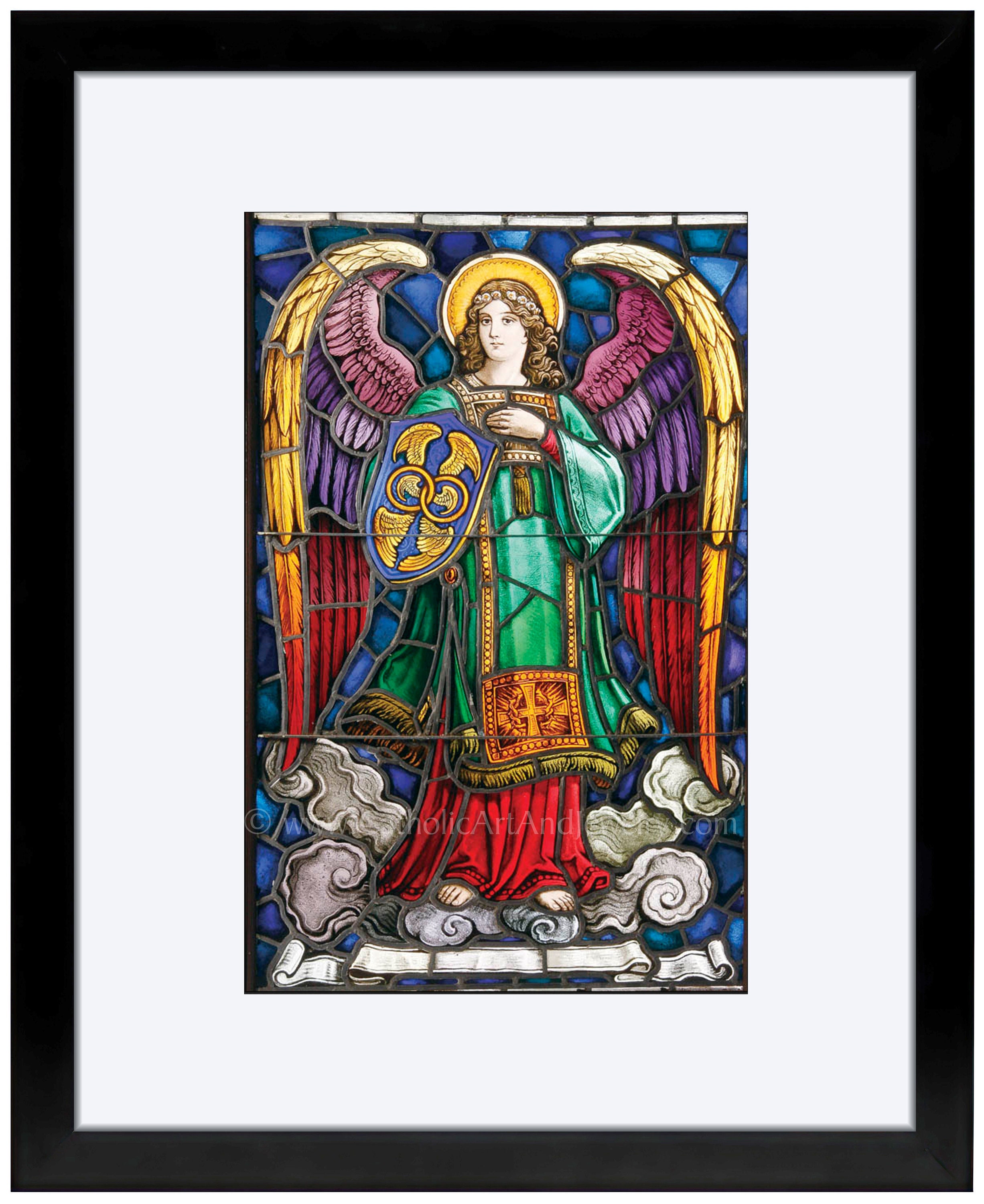 Archangel Michael Based on a Vintage Stained Glass Window - Etsy