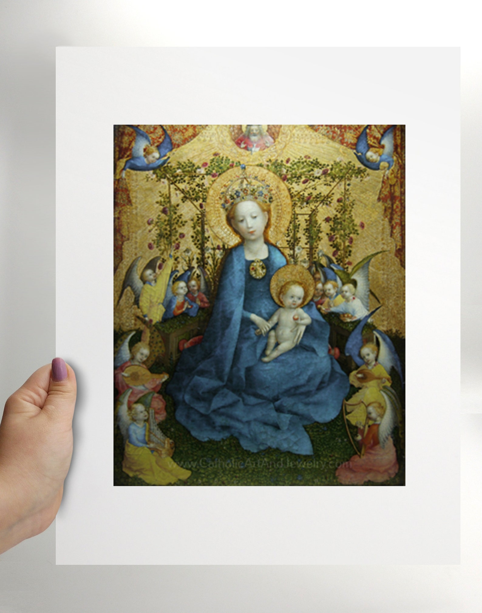 Madonna of the Rose Garden –catholic Art Print–catholic Mother's Gift ...
