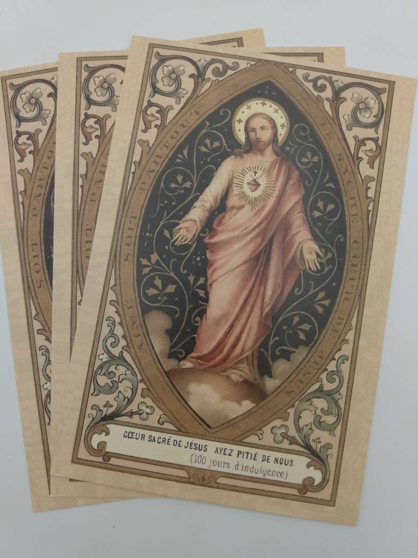 The Sacred Heart of Jesus Postcard / Holy Card Pack of 3 - Etsy