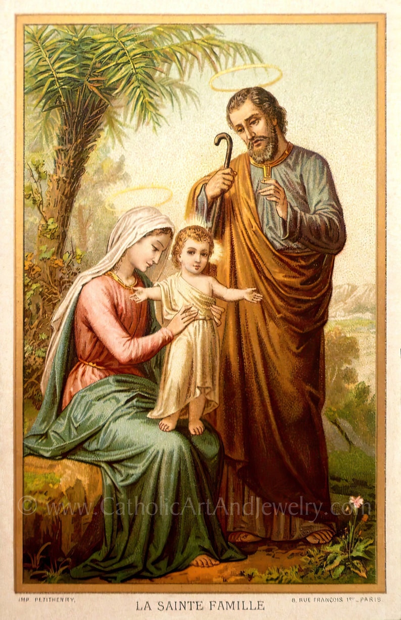 The Holy Family in Egypt – Based on an Vintage Holy Card – Catholic Art ...