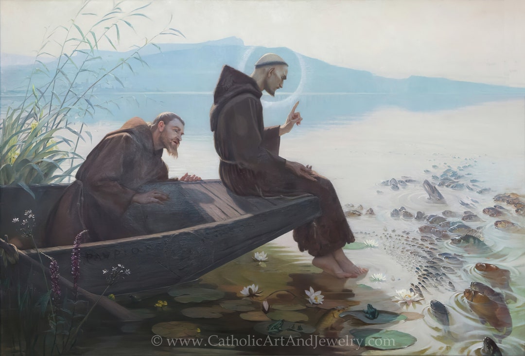 St. Anthony of Padua Preaching to the Fish – Edouard Jerôme Paupion ...
