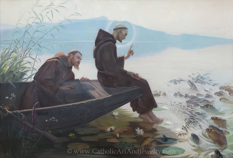 St. Anthony of Padua Preaching to the Fish – Edouard Jerôme Paupion ...