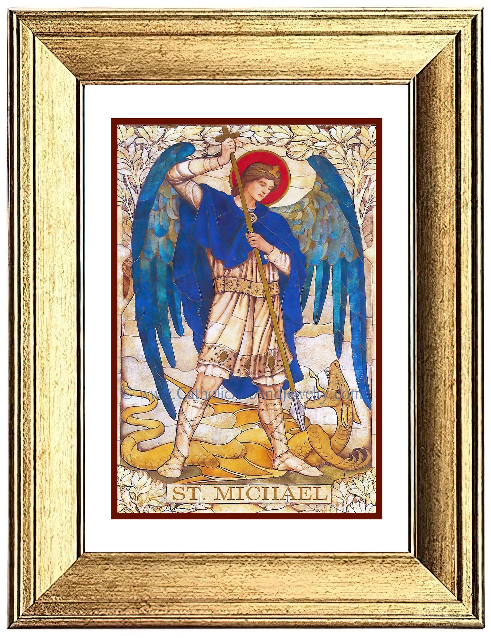 Archangel Michael – Based on a Vintage Stained Glass Window – Art ...