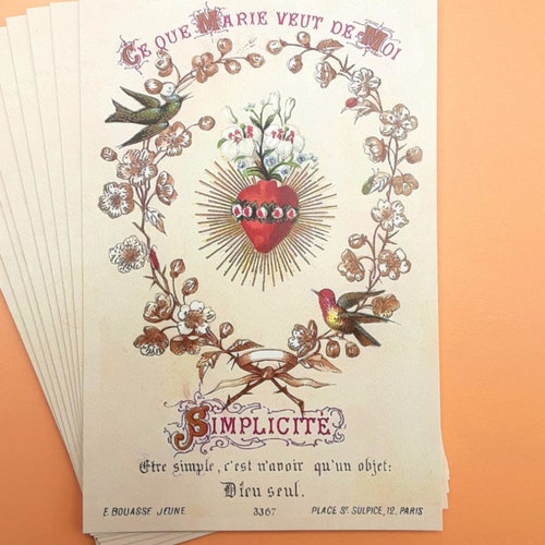 Simplicity Postcard / 4x6 Holy Card Pack of 3 10 or 100 - Etsy