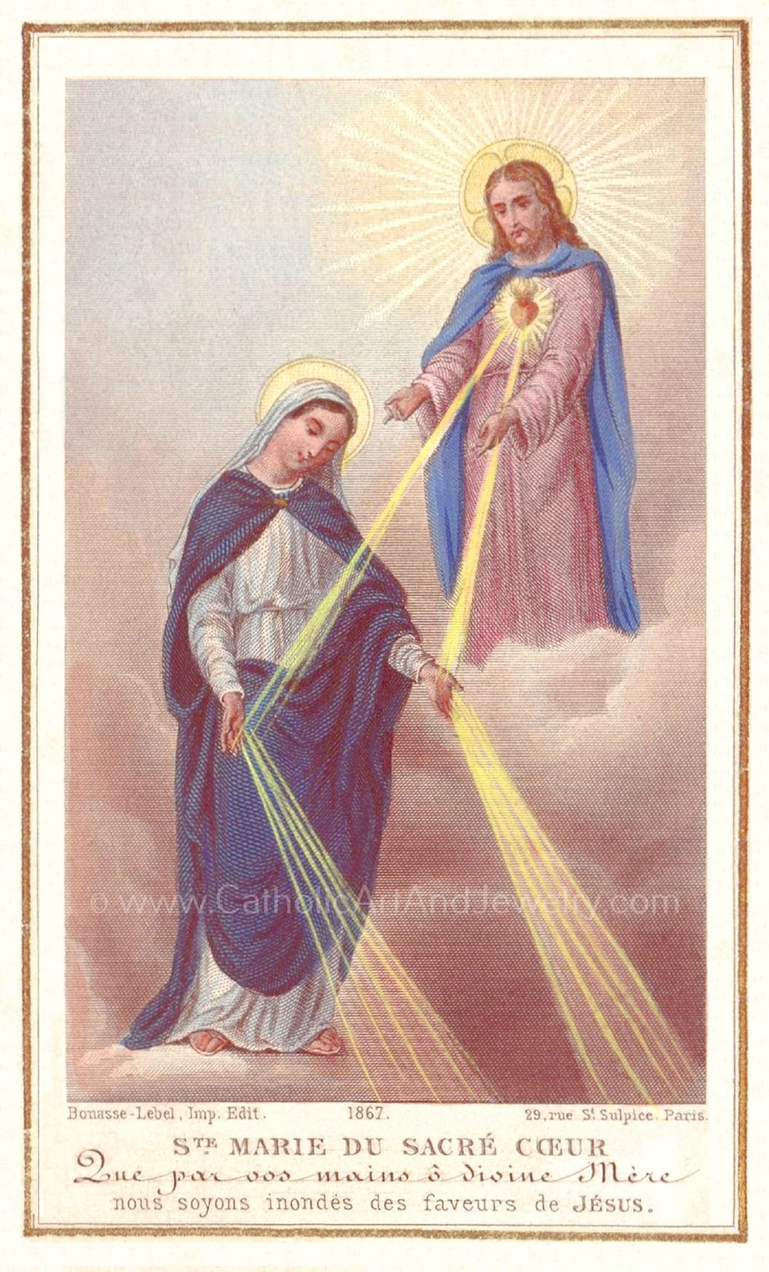 Mediatrix of Grace – St. Mary of the Sacred Heart – Based on a Vintage ...