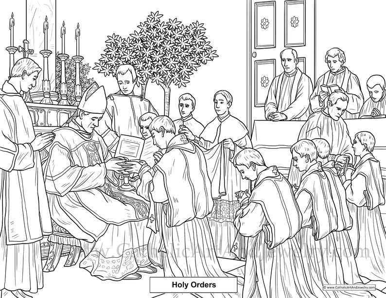 DOWNLOADABLE 7 Sacraments Coloring Pages – for Home, School, or CCD ...