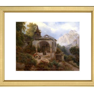 New Chapel in the Alps With Pilgrims Karl Eduard Biermann Catholic Art ...