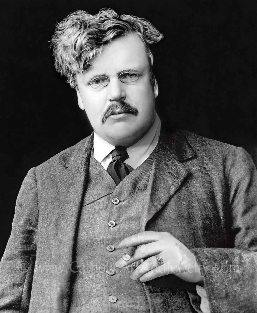 G. K. Chesterton – Exclusive Photo Restoration – 4 Sizes – Catholic Art ...