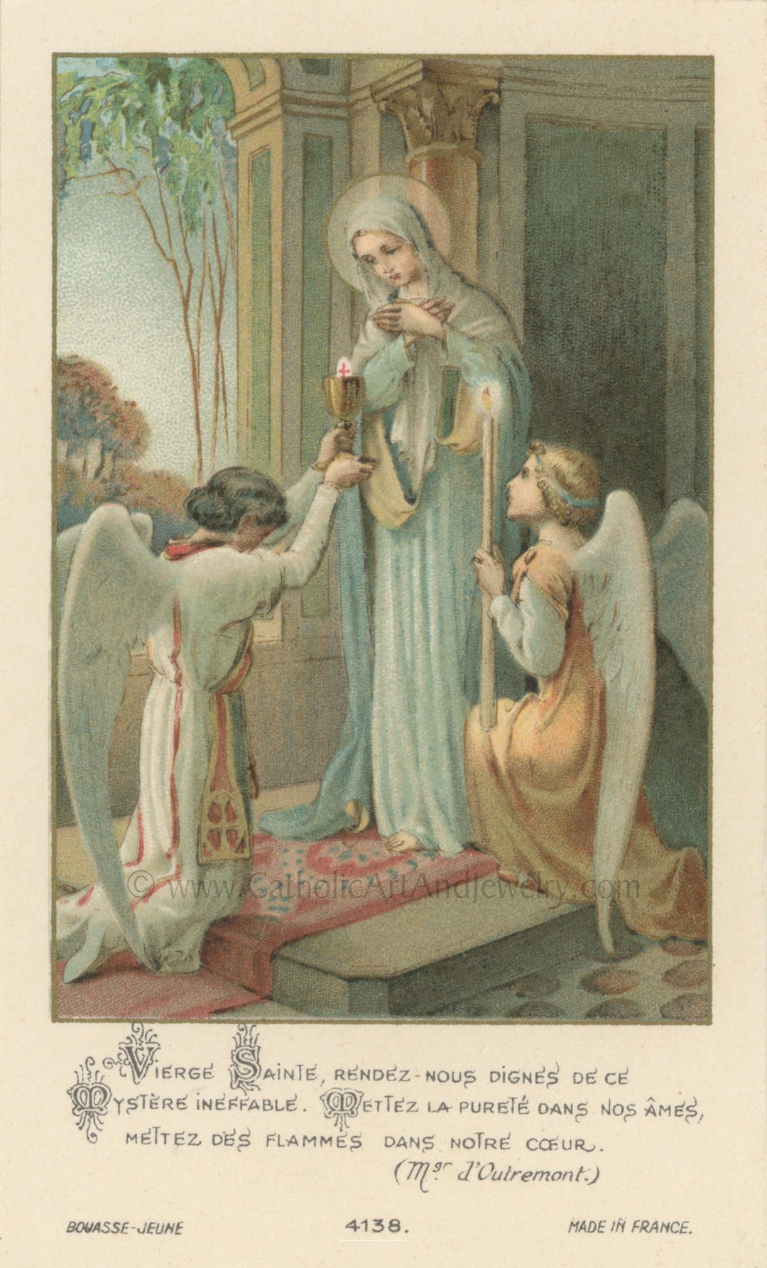 Mary Receiving Communion – Based on a Vintage French Holy Card ...