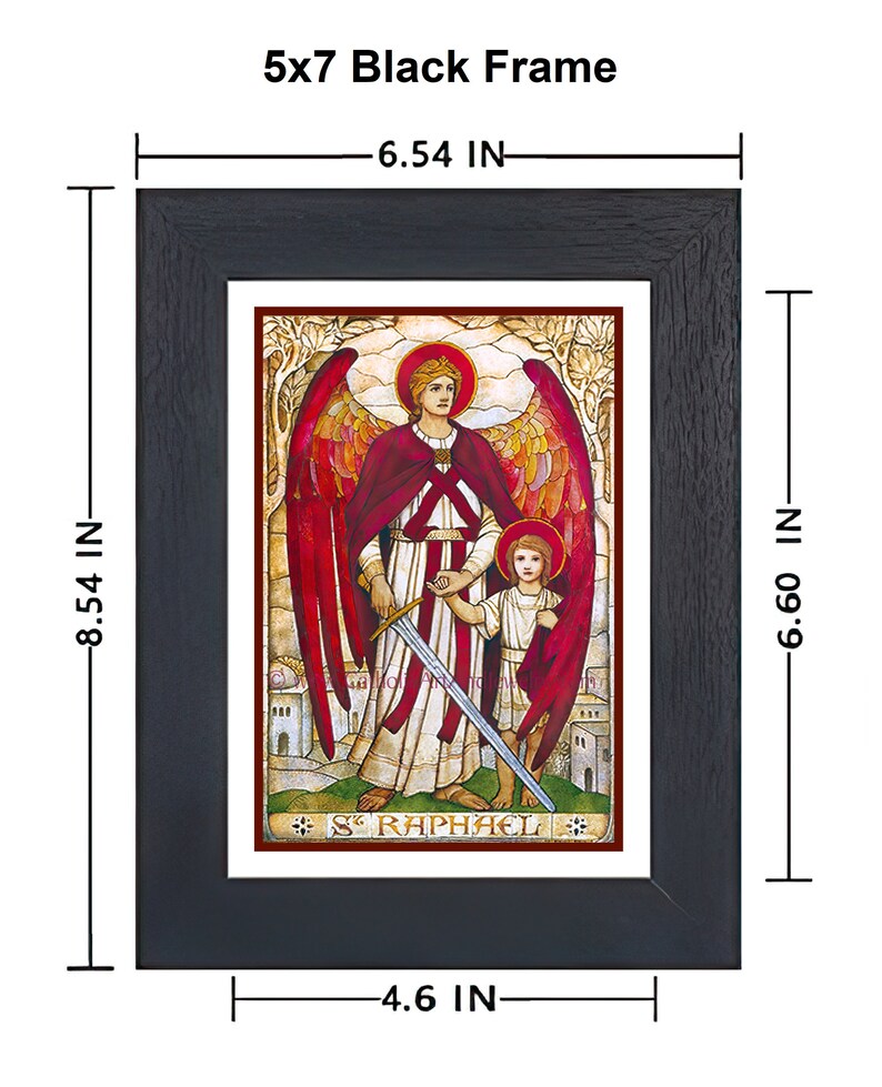 Archangel Raphael From a Vintage Stained Glass Window Art - Etsy