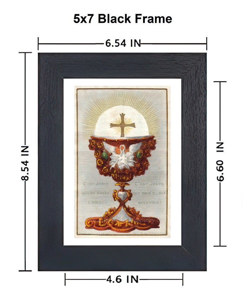Eucharist and Chalice – 3 Sizes – Based on a Vintage French Holy Cared ...