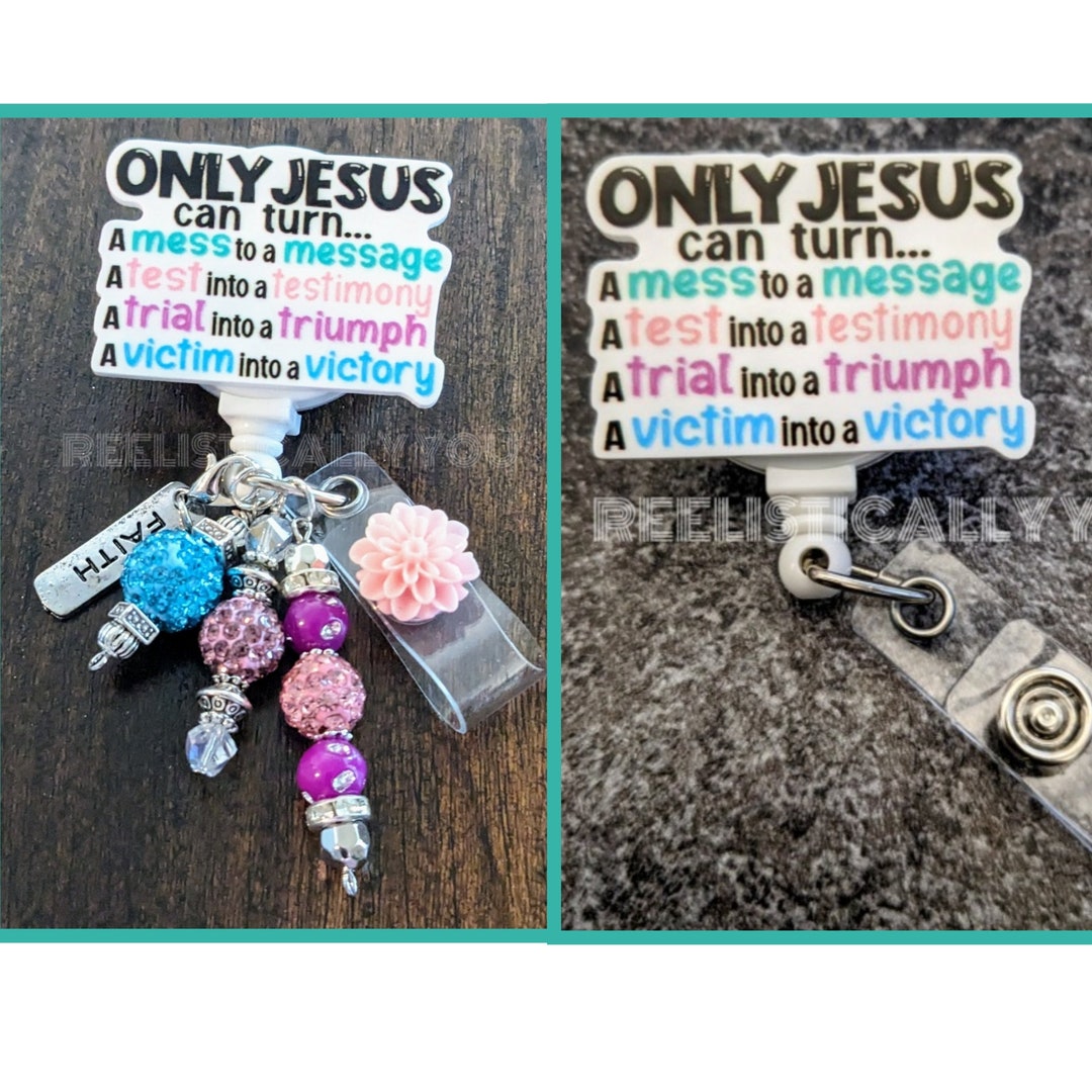 Badge Reel | Badge Holder | Only Jesus Can | Religious | Swivel Reel ...