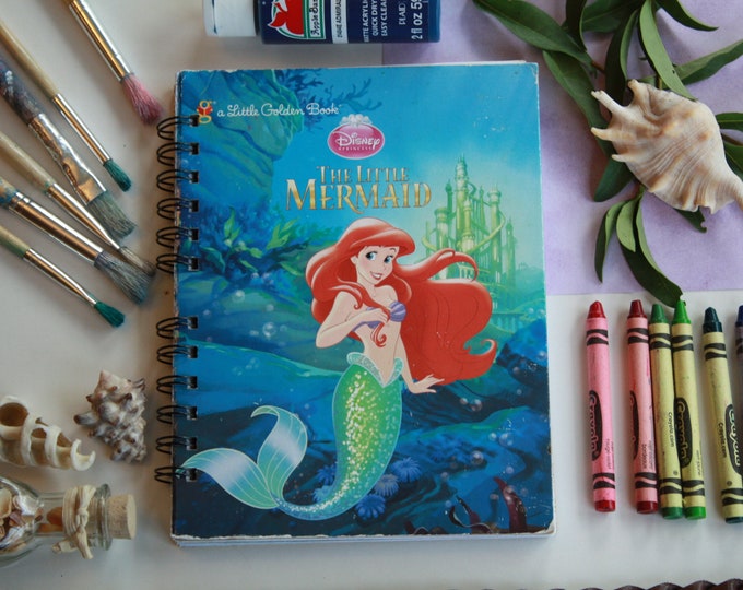 The Little Mermaid Storybook Journal, Recycled Journal Book, Little ...