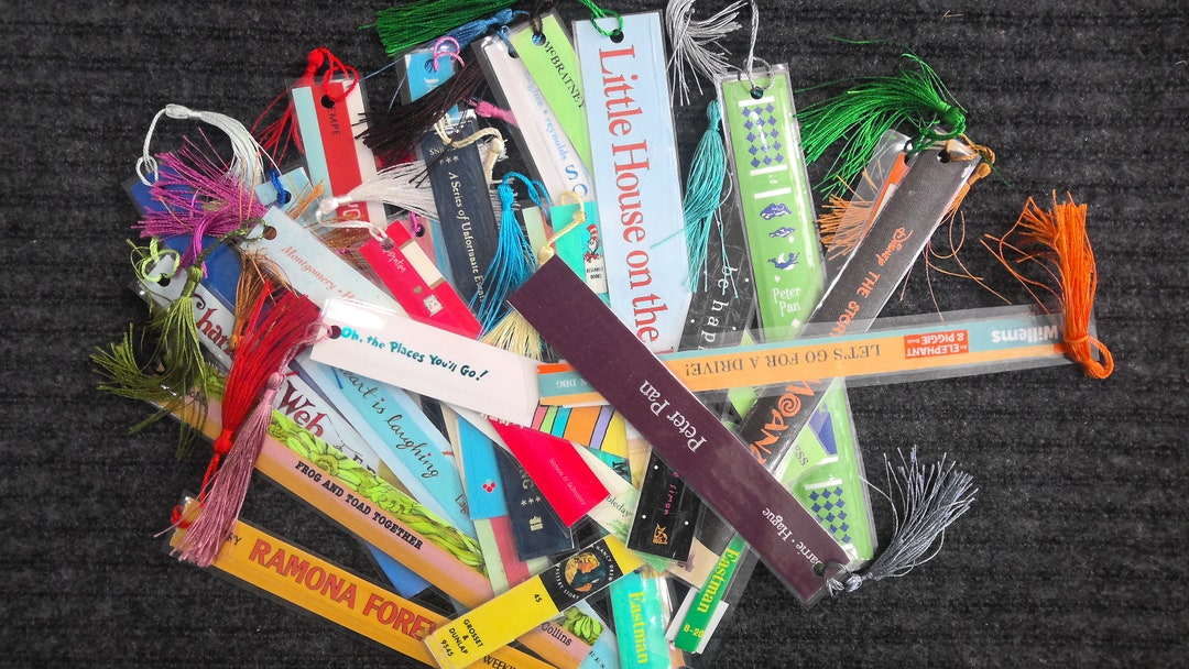 Upcycled Book Spine Bookmark: Tasseled Reader Gift - Etsy