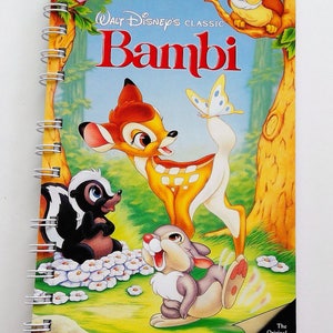 Bambi VHS Cover Notebook, Upcylced Vhs Cover Notebook, Disney Autograph ...
