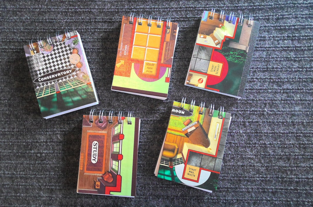 CLUE Game Board Mini Notebooks, Upcycled Game Board Notebook, Junk ...