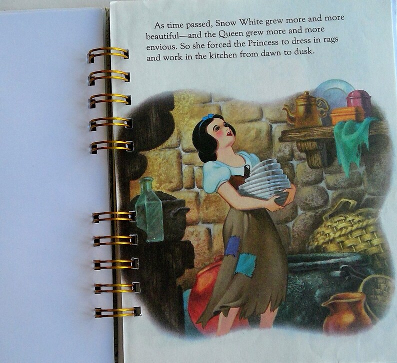Snow White Upcycled Journal Blank Journal Vintage Journal - Etsy