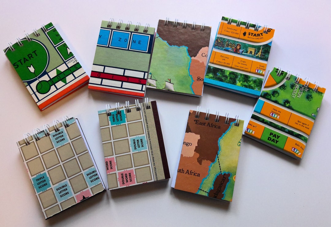 Game Board Mini Notebook | Scrabble, Risk, Sorry, Life | Upcycled Game ...