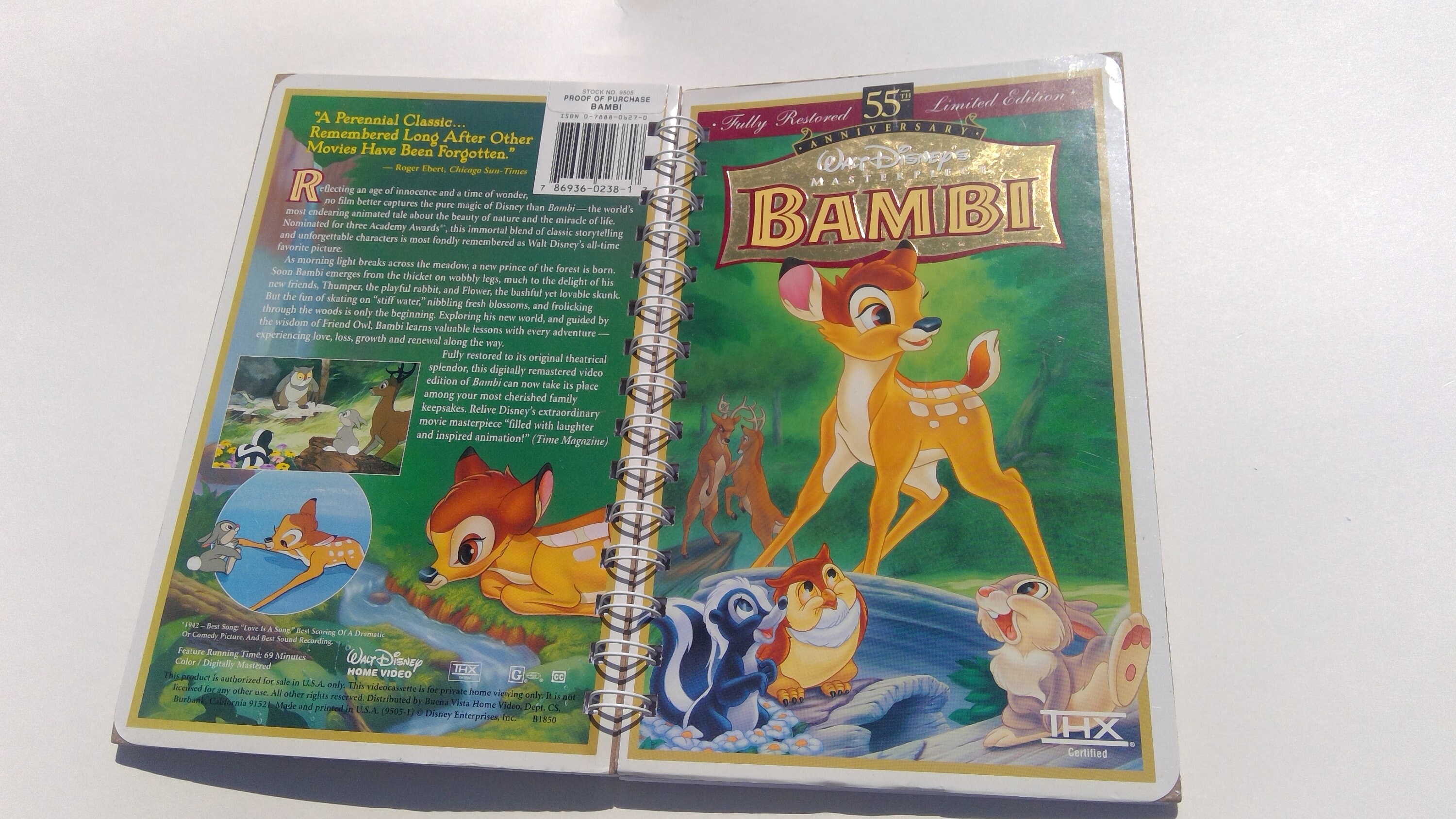 Bambi VHS Notebook Movie Notepad Blank Notebook VHS Cover | Etsy