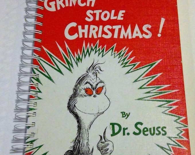 How the Grinch Stole Christmas, Story Book Journal, Recycled Notebook ...