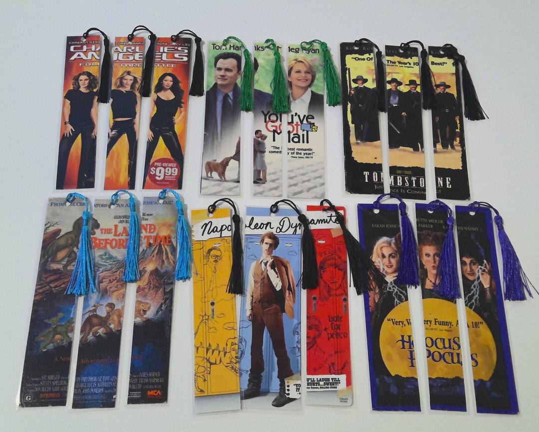 VHS or DVD Movie Bookmark 3 Pack Set, Book Lover Gift, Movie Lover Gift ...