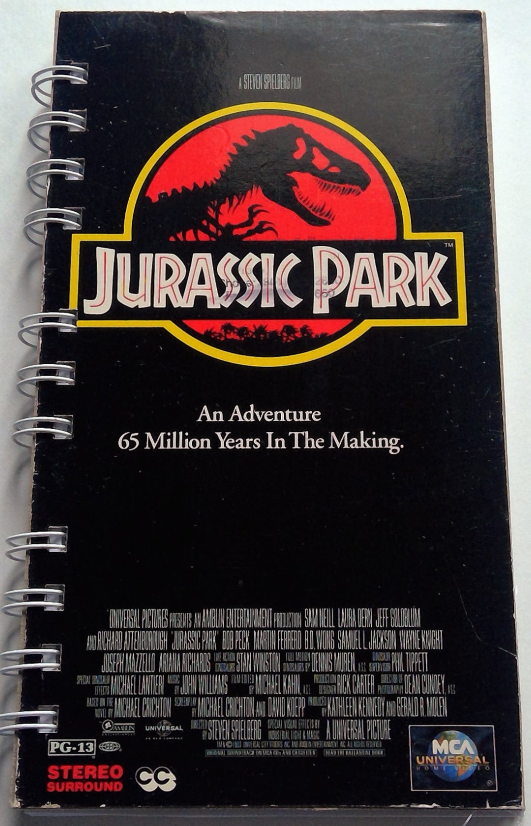 Jurassic Park VHS Cover Notebook, Recycled Movie Notepad, Upcycled Junk ...