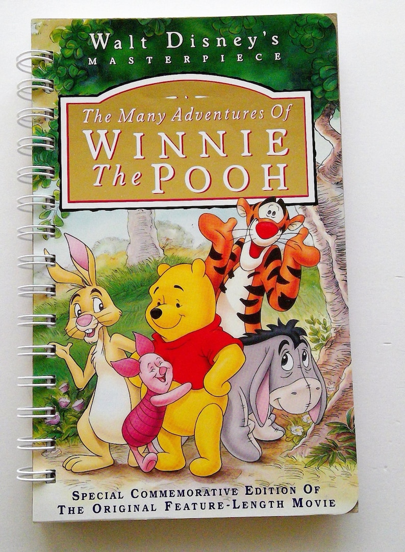 Winnie the Pooh VHS Notebook, Movie Notepad, Blank Notebook, VHS Cover ...