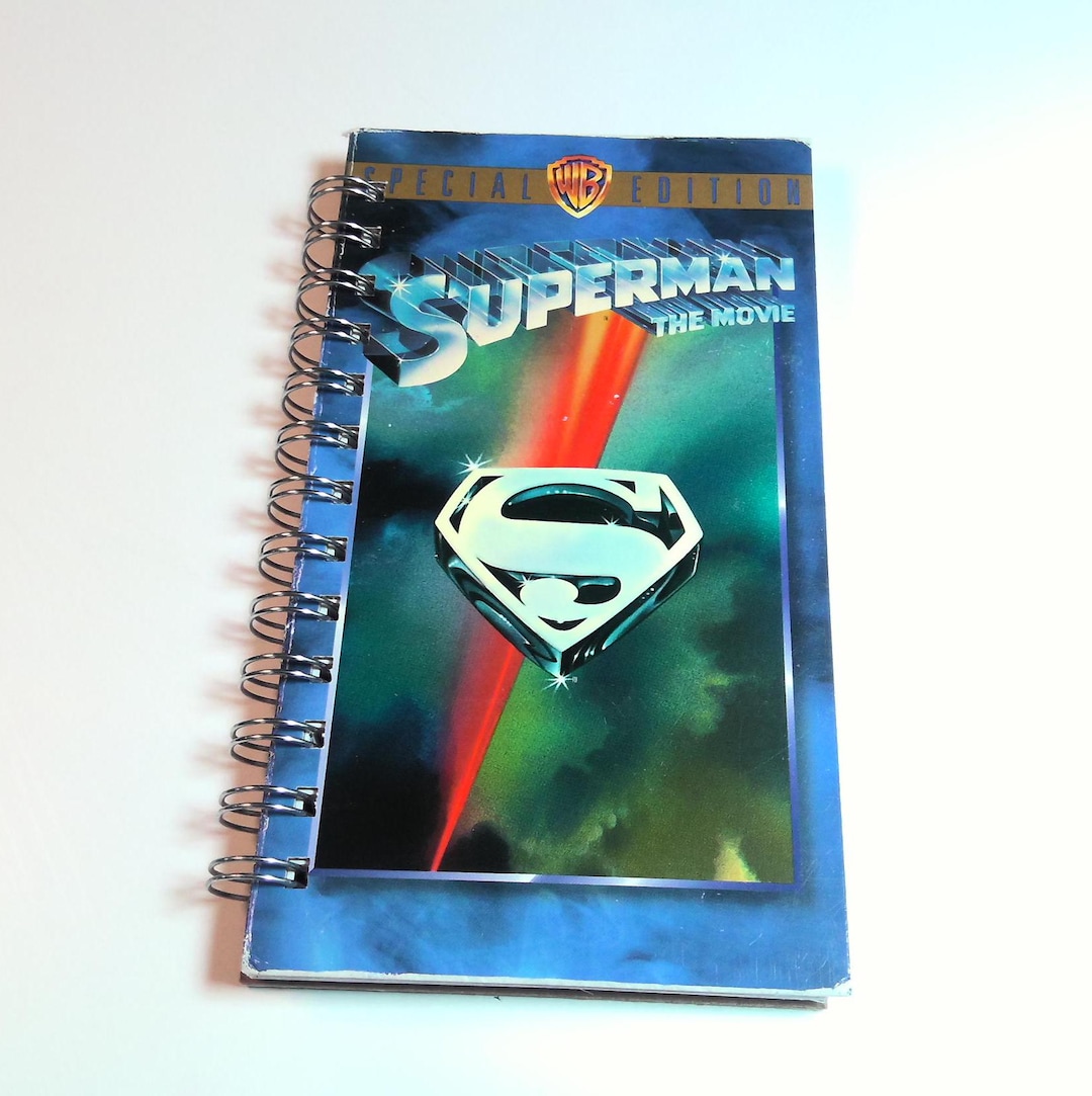 Superman VHS Notebook, Movie Notepad, Blank Notebook, VHS Cover, Purse ...