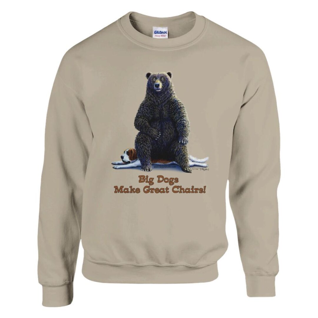 Funny Bear Squashing Dog Art Sweatshirt: Gildan Crewneck - Etsy