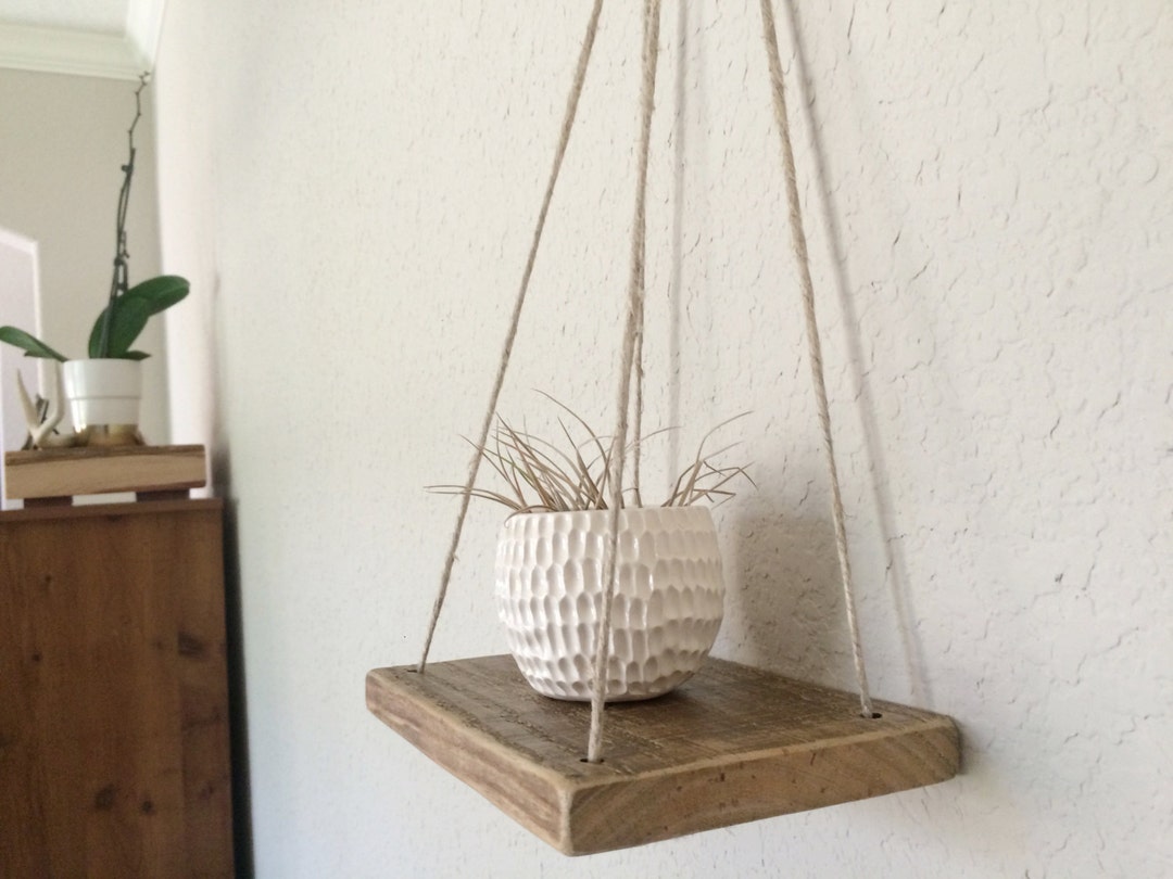 Swing Shelf - Reclaimed Wood - Rope Shelf - Swing Shelf - Floating ...