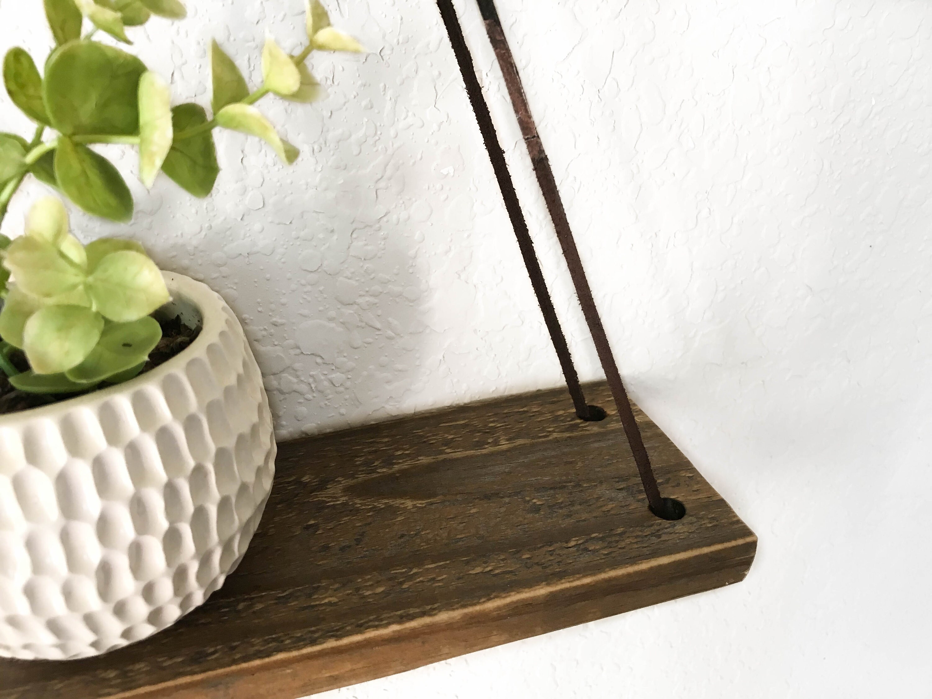 Swing Shelf Reclaimed Wood Shelf Wood and Leather Urban - Etsy