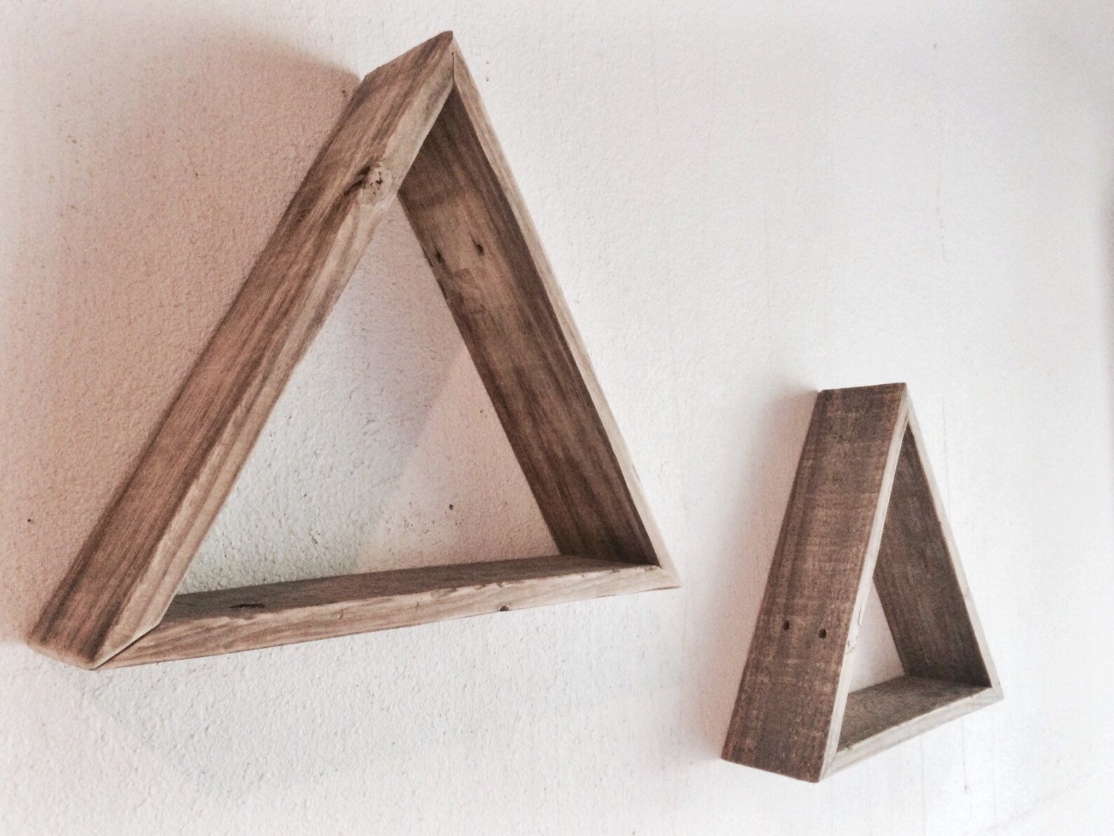 Wood Triangles Wood Shelves Set of Two Reclaimed Wood - Etsy
