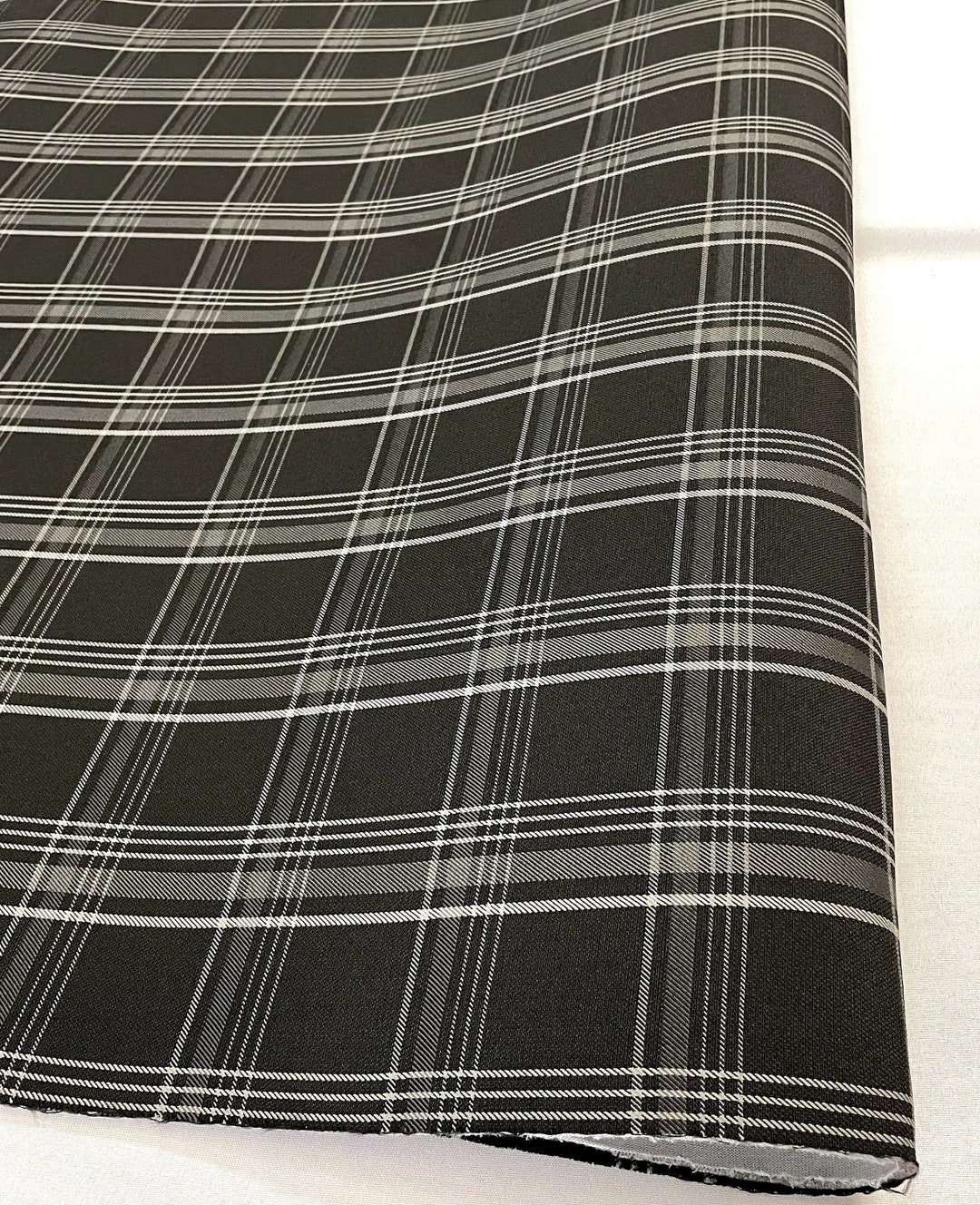 Black/gray GTI Style Auto Upholstery Plaid Fabric-by the Yard - Etsy