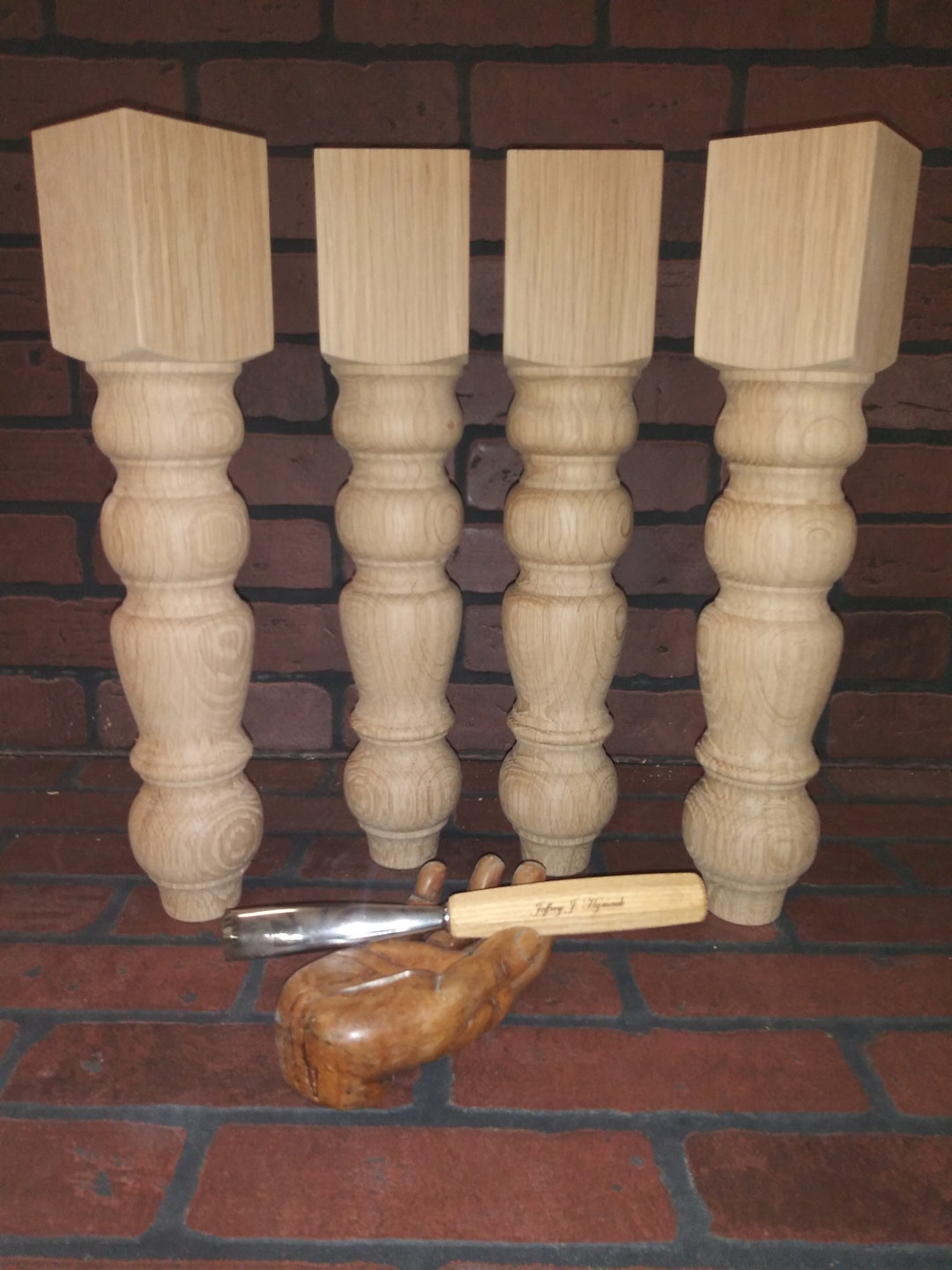 3 1/4" X 17" White Oak, Coffee Table Legs, Bench Legs, Turned Legs ...