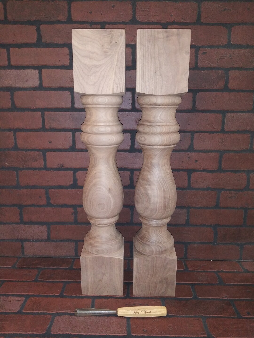 5 X 29" Walnut Legs, Walnut Table Legs, Dining Table Legs, Turned ...