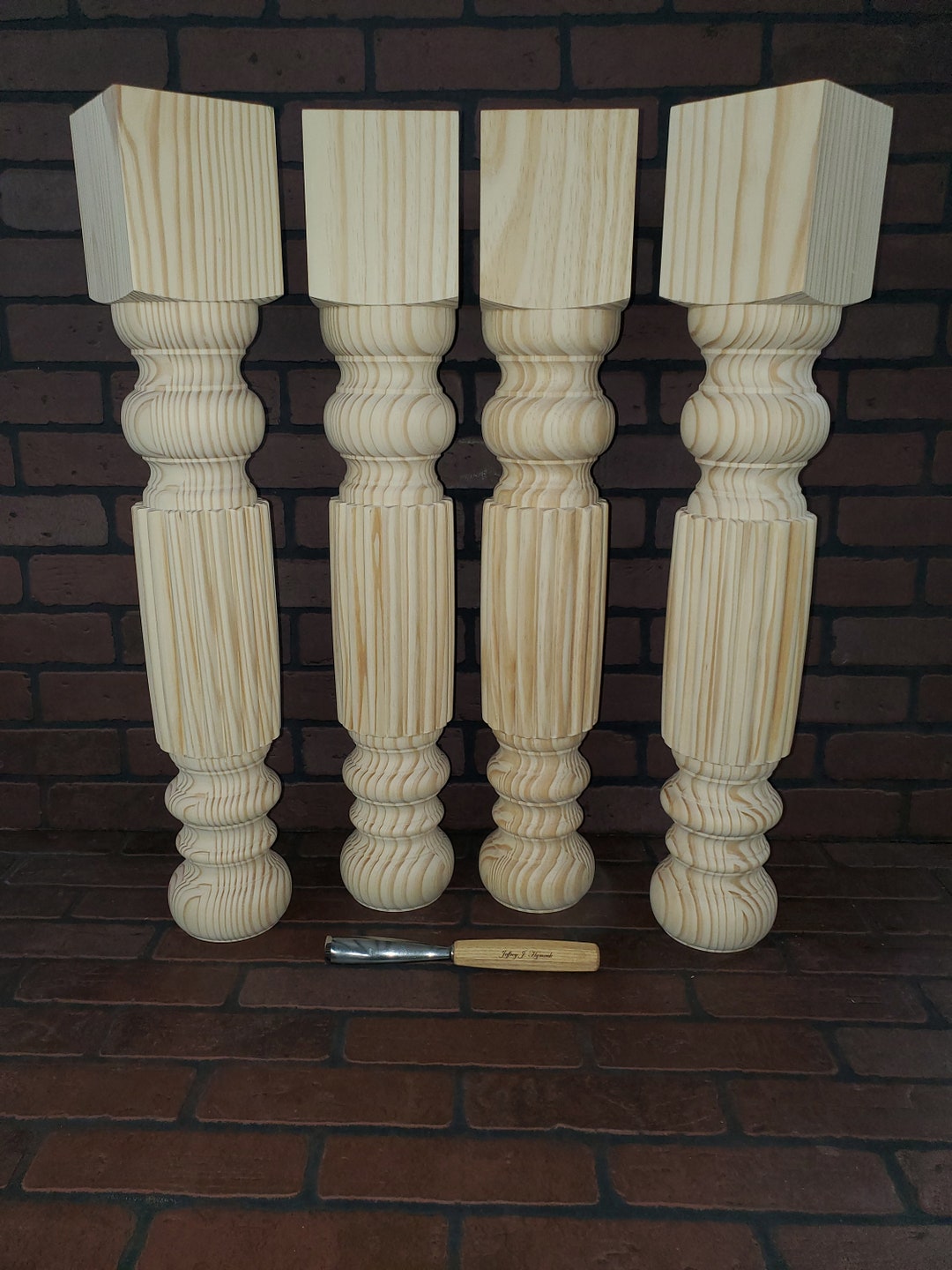 5 X 29" Reeded Table Legs, Dining Table, Kitchen Table, Console Table ...