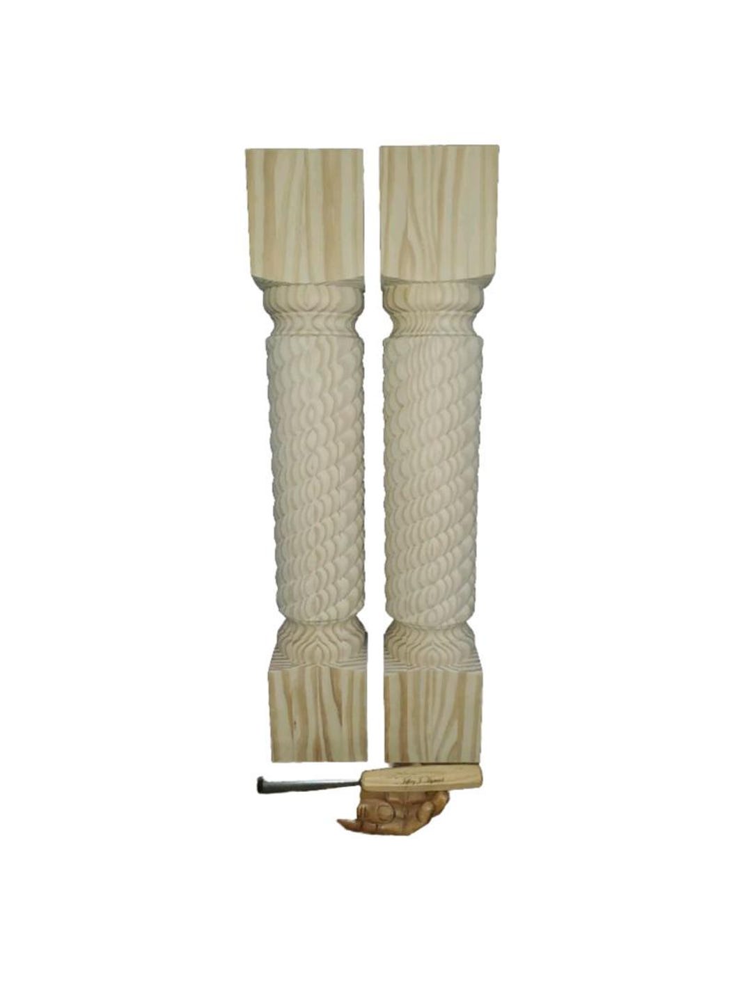 Farmhouse Table Legs, Rope Style, Hard Pine, 5 × 29" Unfinished and ...