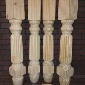 Genuine Hand Turned Reeded Island Table Legs 5 X 5 X 34 1/2 - Etsy